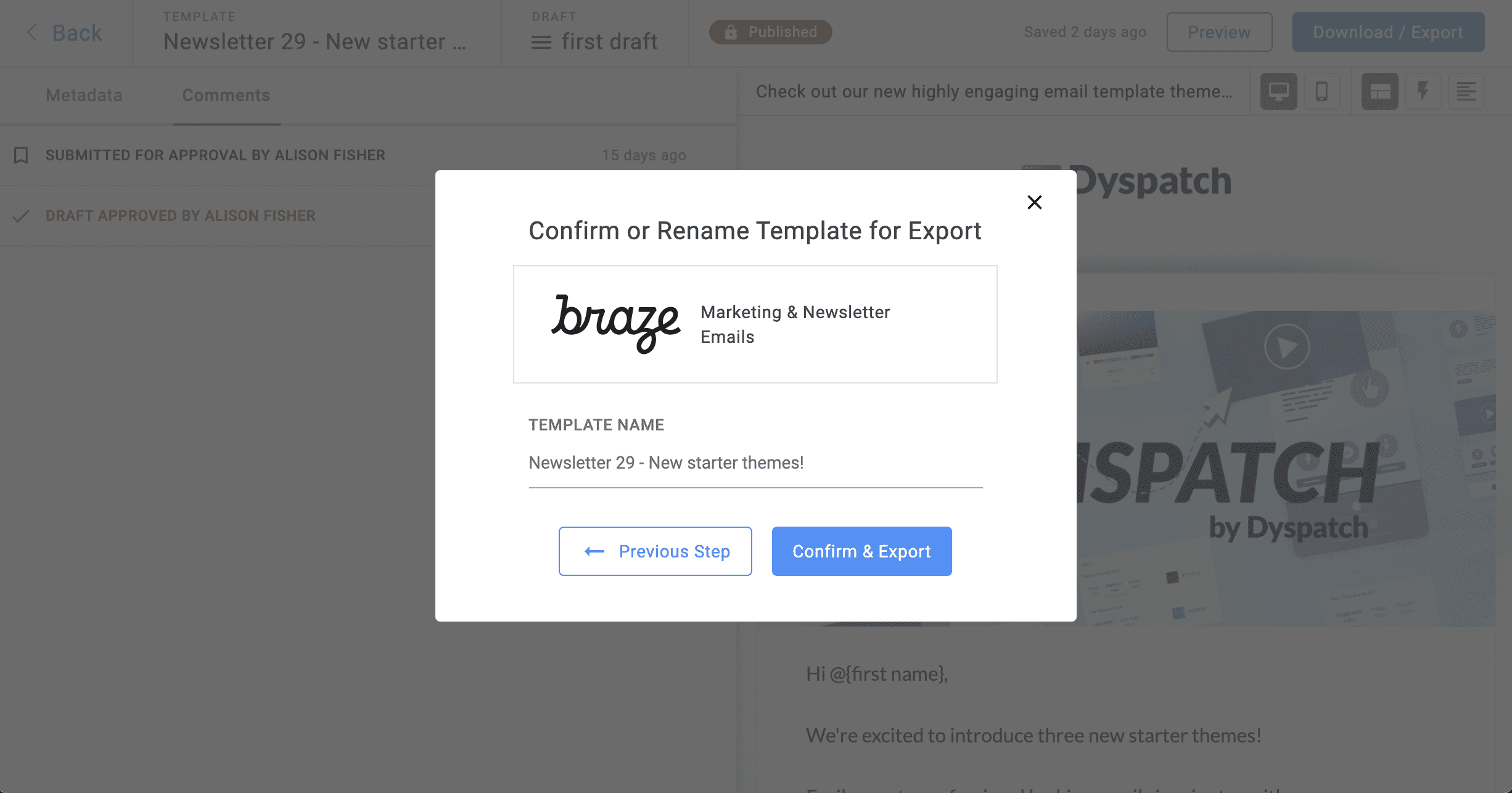 Sync Email Templates to Braze, Now in Dyspatch | Dyspatch